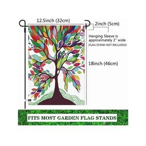 Other | Garden Flag Colorful Rainbow Tree Of Life 1218 Inch Double ...